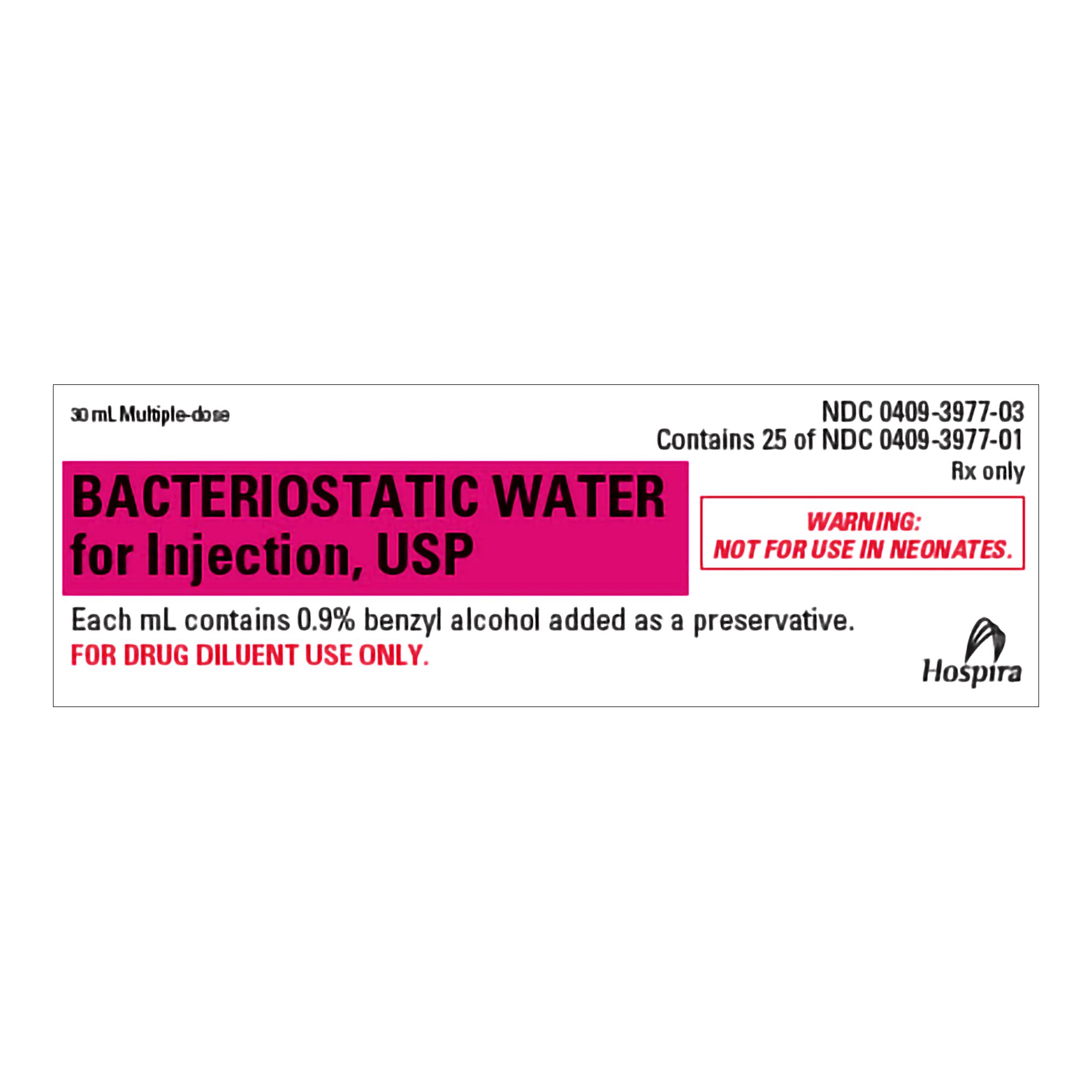 Pfizer Bacteriostatic Water for Injection, USP - 30 mL Multi-Dose Vial ...